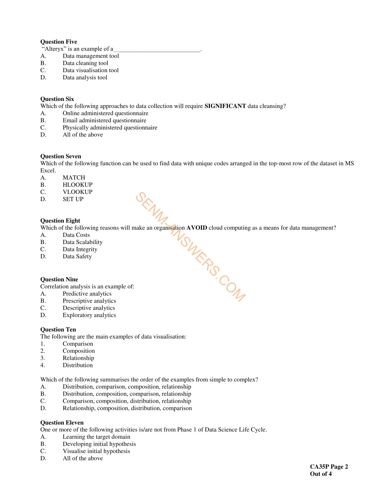 CPA Business Data Analytics Past Paper: April 2023 Solutions
